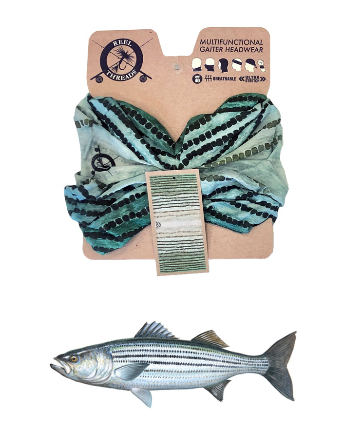 Striped Bass Neck Gaiters - Fish Patterned Face Masks – Reel Threads